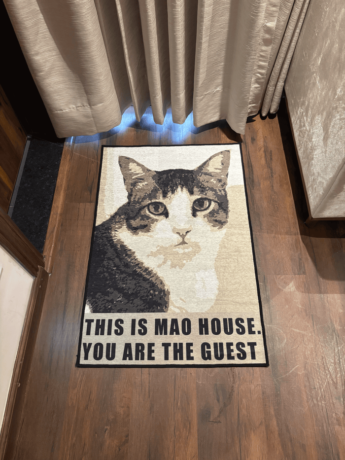 Cat Welcome Door Washable Rug by The Drip Co.