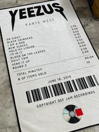 Yeezus Kanye West Receipt Printed Rug
